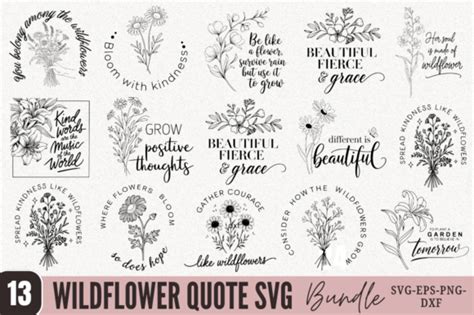 Wildflower Quote SVG Bundle, Wildflower Graphic by Regulrcrative ...