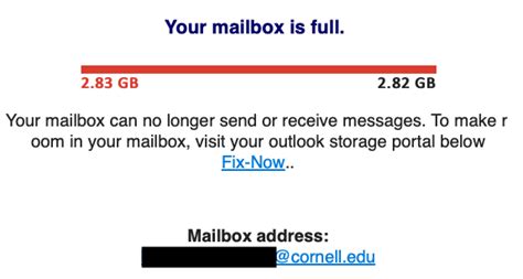 Your Mailbox Is 100 Full IT Cornell