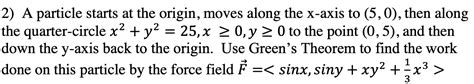 Solved What Is The Work Done On This Particle By The Force Chegg