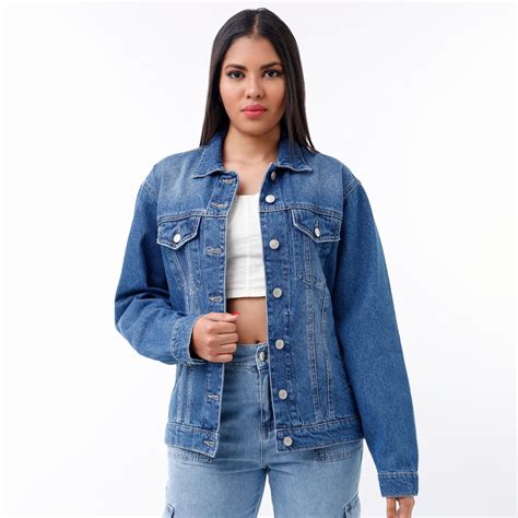 Ripley Casaca AlgodÓn Mujer Kansas Celeste K30358 Oversize