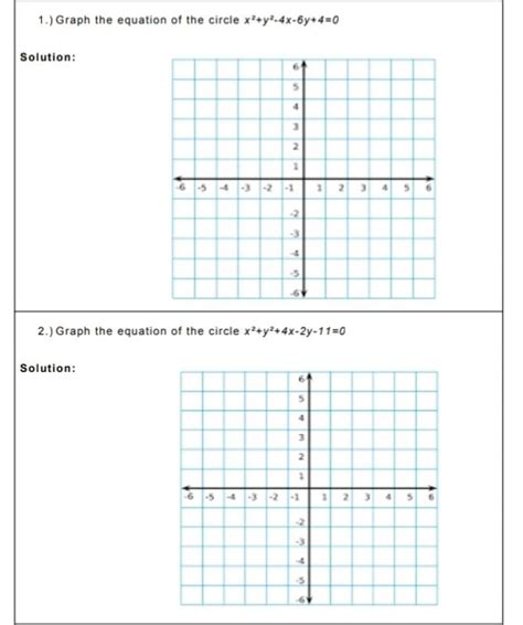 1graph The Equation Of The Circle X2y2 4x 6y40 Solution 2graph