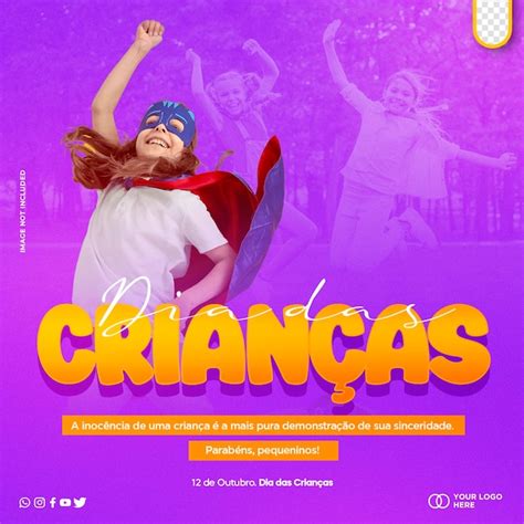 Modelo Psd Mídia Social Folheto De Marketing Do Dia Das Crianças Dia