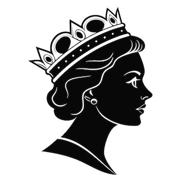 Elegant Silhouette Of A Queen With Crown Premium Ai Generated Vector