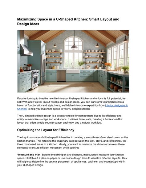 Ppt Maximizing Space In A U Shaped Kitchen Smart Layout And Design Ideas Powerpoint