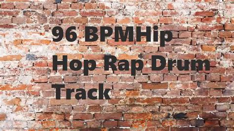 96 Bpm Hip Hop Rap Drum Track Youtube