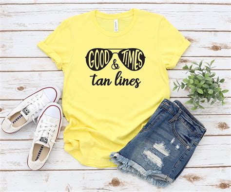 Good Times And Tan Lines Tshirt Cute Shirt For Women Summer Etsy