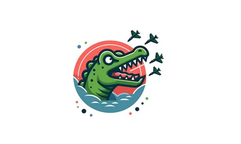 Premium Vector Head Green Crocodile Vector Logo Design