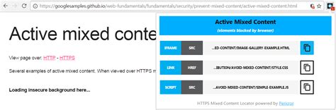 HTTPS Mixed Content Locator Chrome Extension Pericror