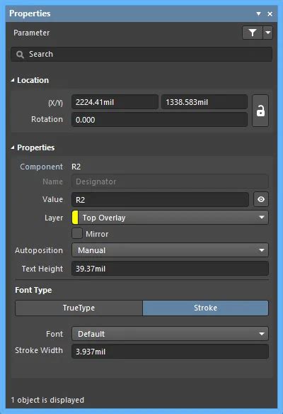 Designator Properties Altium Designer 18 1 And 18 0 Technical