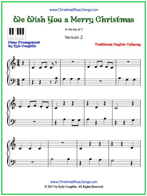 We Wish You A Merry Christmas Piano Sheet Music Free Printable Pdf