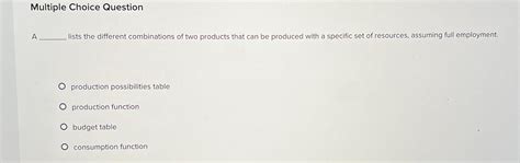 Solved Multiple Choice Questiona Lists The Different