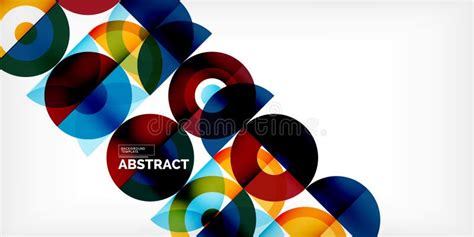 Minimal Geometric Abstract Background Circle Square And Triangle Design Stock Illustration