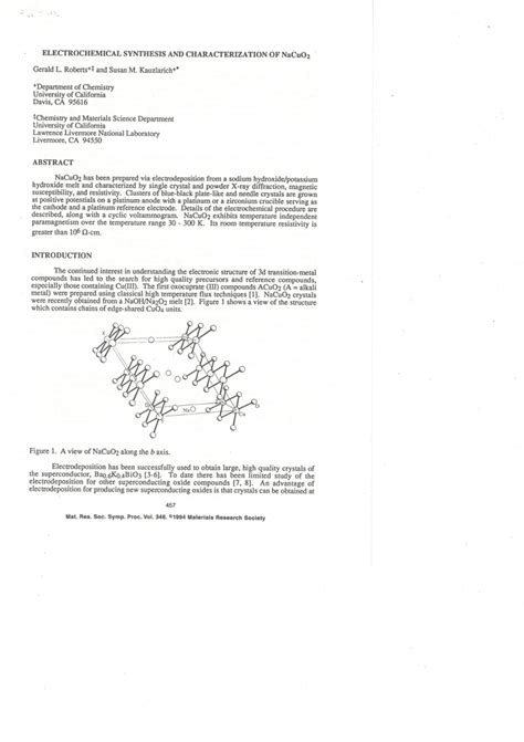 Pdf Electrochemical Synthesis And Characterization Of Nacuo2