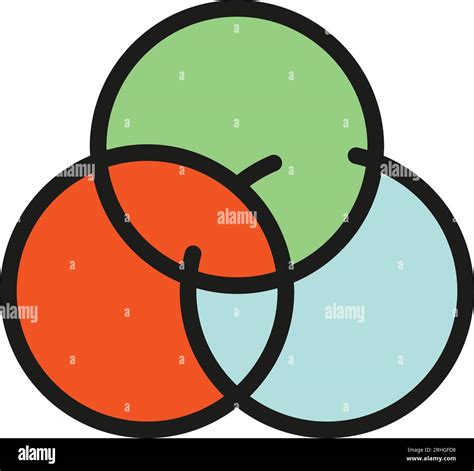 Color Circle Design Icon Outline Vector Edit Tool Interface Data Color Flat Stock Vector Image