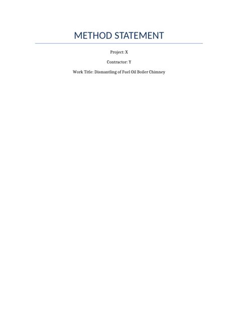 Method Statement Dismantling Chimney Project X Contractor Y Pdf