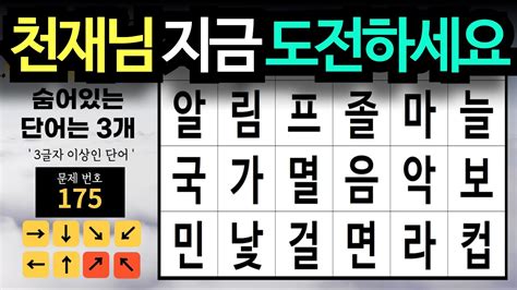 단어 찾기 천재도 이번 문제는 쉽지 않습니다 숨은단어찾기 치매예방 치매테스트 치매예방퀴즈 치매예방활동 단어퀴즈 가로세로낱말 한글퀴즈 퀴즈왕 Youtube