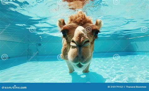 Hilarious Underwater Scene Camel In Pool Plays Deep Dive Action Ai