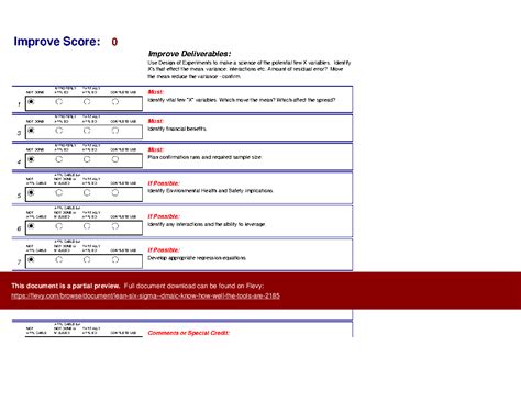 Six Sigma Excel Templates