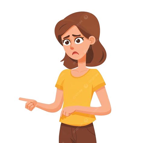 Displeased Mom Pointing With Finger Semi Flat Color Character Cartoon