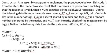 Solved Construct An Arm Assembly Program To Implement The