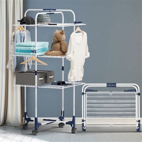 Clothes Drying Rack 3 Tier Collapsible Laundry Rack Stand Garment