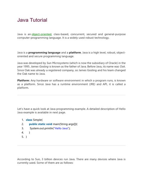 Comprehensive Java Programming Guide Pdf Java Programming Language