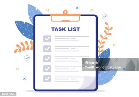 작업 목록 벡터 일러스트레이션을 수행하려면 시간 관리 작업 계획 또는 일일 목표 구성을 나열합니다 방문 페이지 템플릿 리스트에 대한 스톡 벡터 아트 및 기타 이미지 Istock