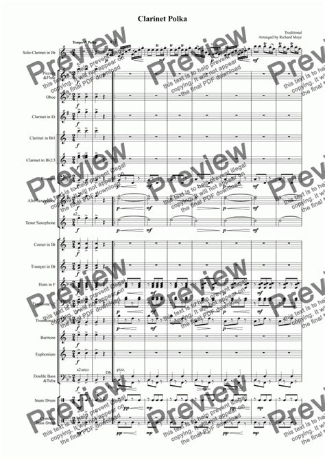 Clarinet Polka Solo Clarinetconcert Band Download Sheet Music Pdf