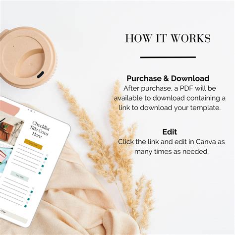 Checklist Templates Canva Editable Canva Template Digital Printable