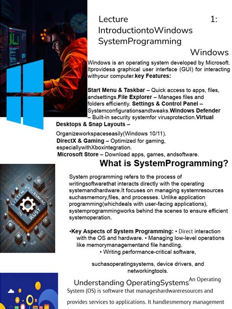 Lecture 1 Introduction To Windows System Programming Pdf Kernel Operating System 64 Bit