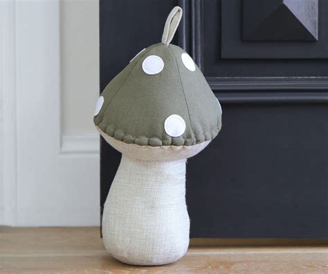 Khaki Green Toadstool Door Stop Beautiful Home Decor At French Knot
