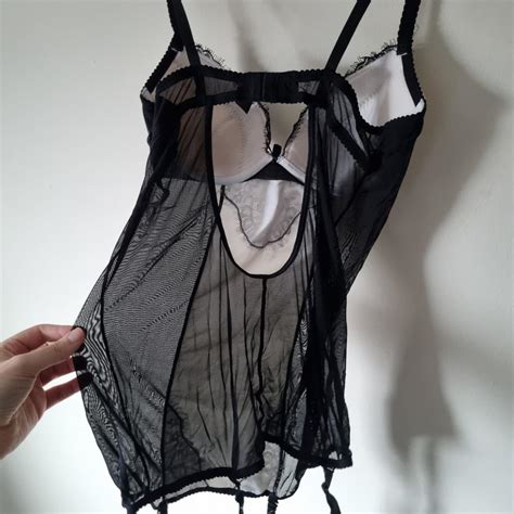 Ann Summers White And Black Cami Suspender Depop