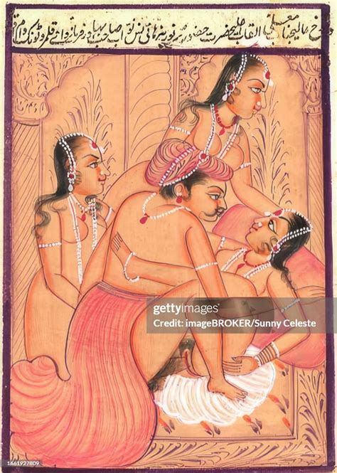 Scene From A Harem Man With Three Woman Depicting An Erotic Scene Love