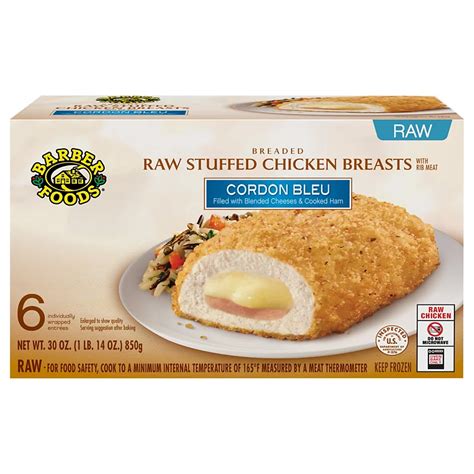 Barber Foods Breaded Raw Cordon Bleu Stuffed Chicken Breasts Shop