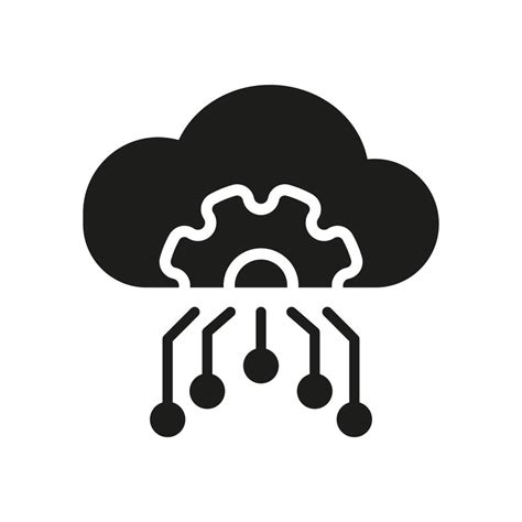 Cloud Computing Configuration Pictogram Cloud Server Setting Black