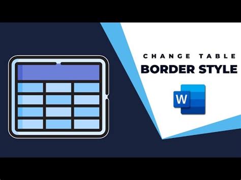 How To Change Table Border Style In Word The Graphic Home