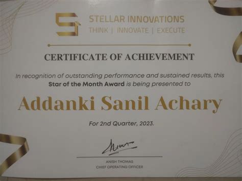 Sanil Achary On Linkedin Starofthemonth Grateful Achievementunlocked