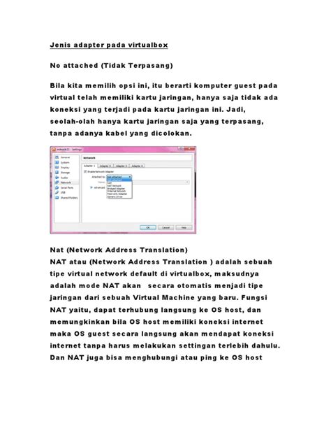Jenis Adapter Pada Virtualbox Pdf
