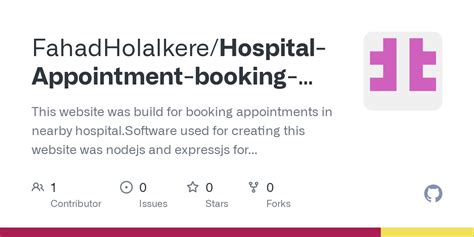 Github Fahadholalkerehospital Appointment Booking System This