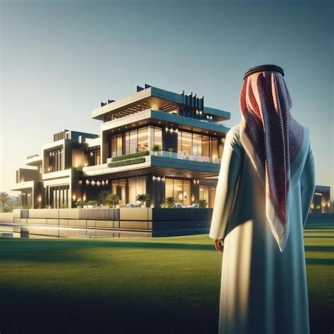 Premium Photo A Saudi Arab Man Looks At The Future Of Real Estate In