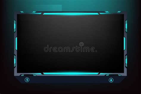 Live Broadcasting Screen Panel Design Vector With Abstract Shapes Online Gaming Overlay And