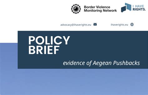 Policy Brief On Evidence Of Aegean Pushbacks I Have Rights