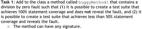 solved task 1 add to the class a method called buggymethodl