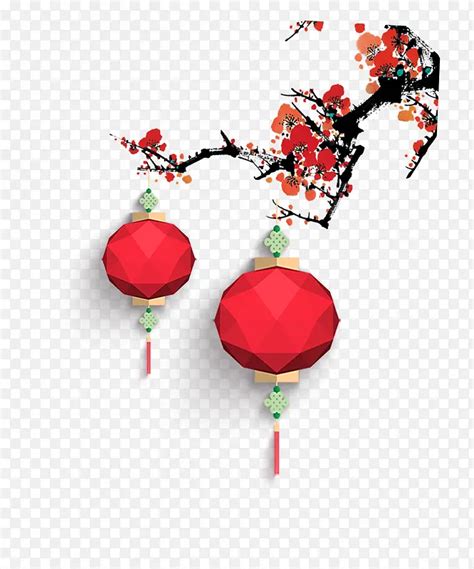梅花与灯笼png图片素材下载图片编号yolekmpz 免抠素材网