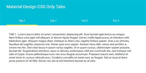 Css Only Material Design Tabs Codemyui