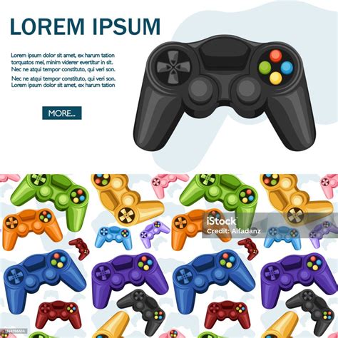다채로운 무선 게임 패드의 집합입니다 비디오 게임 컨트롤러 Pc 또는 콘솔 게임을 위한 게임 패드 흰색 바탕에 평면 벡터