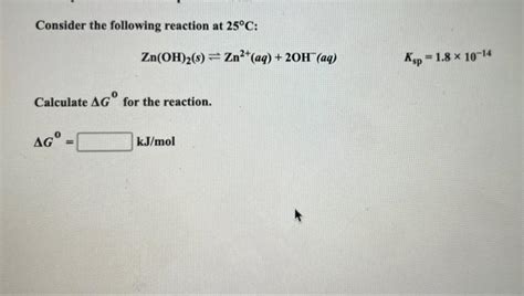 Solved Consider The Following Reaction At 25C Chegg