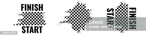 레이스 플래그 서예 잉크 브러시 교차 아이콘 로고 흰색 배경에 서명 스포츠 시작 및 결승선 벡터 일러스트레이션 검은색에 대한 스톡 벡터 아트 및 기타 이미지 Istock