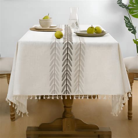 Auq Linen Tablecloth Rectangleoutdoor Waterproof Burlap Cotton