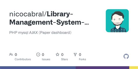Library Management System Aclc Dashboardphp At Master · Nicocabral